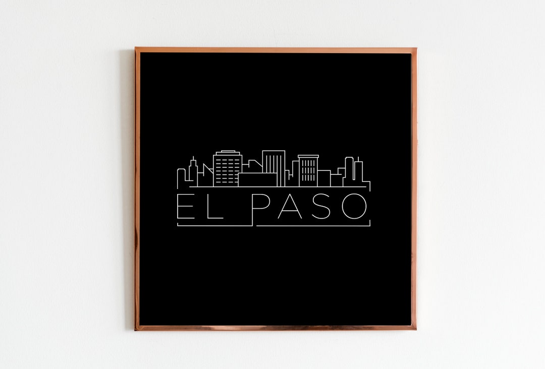 El Paso Skyline Poster, Texas City Scape Wall Art, Minimalist Black and ...