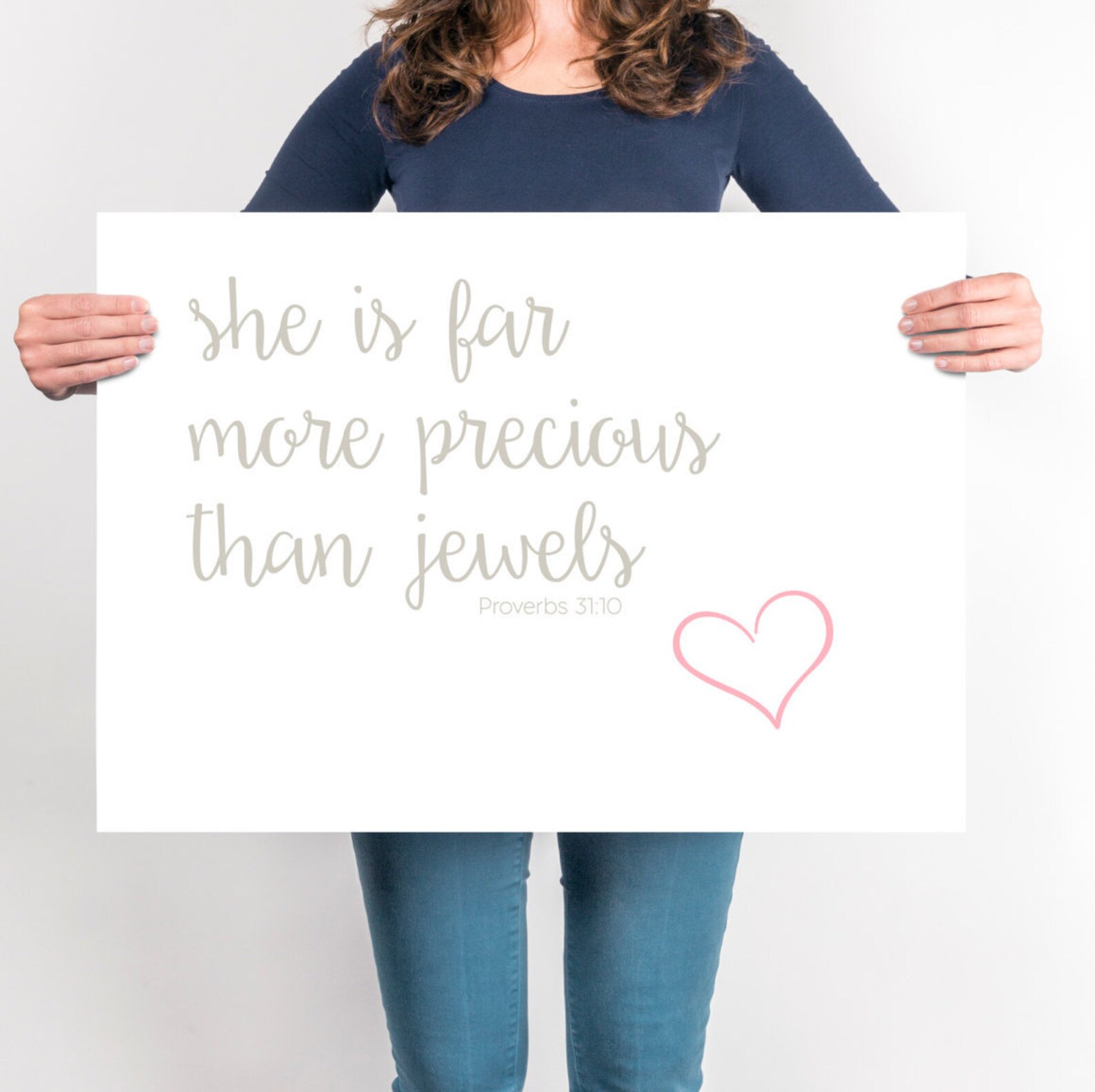 Bible Verse Printable Poster She Is Far More Precious Than Etsy