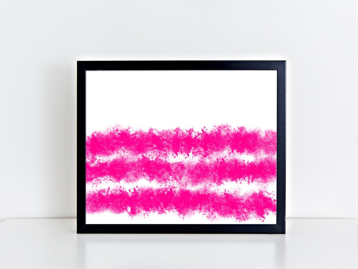 Printable Abstract Poster Large Wall Art Hot Pink Watercolor - Etsy