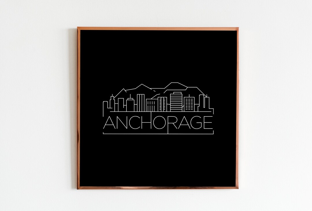 Anchorage Skyline Digital Download, Anchorage Christmas Gift Art ...