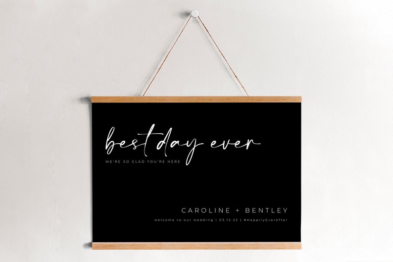 Editable We're so Glad You're Here Welcome Sign - Etsy