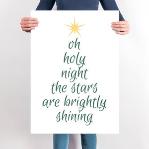 Oh Holy Night PRINTABLE Christmas Poster Wall Art Decoration Christmas ...