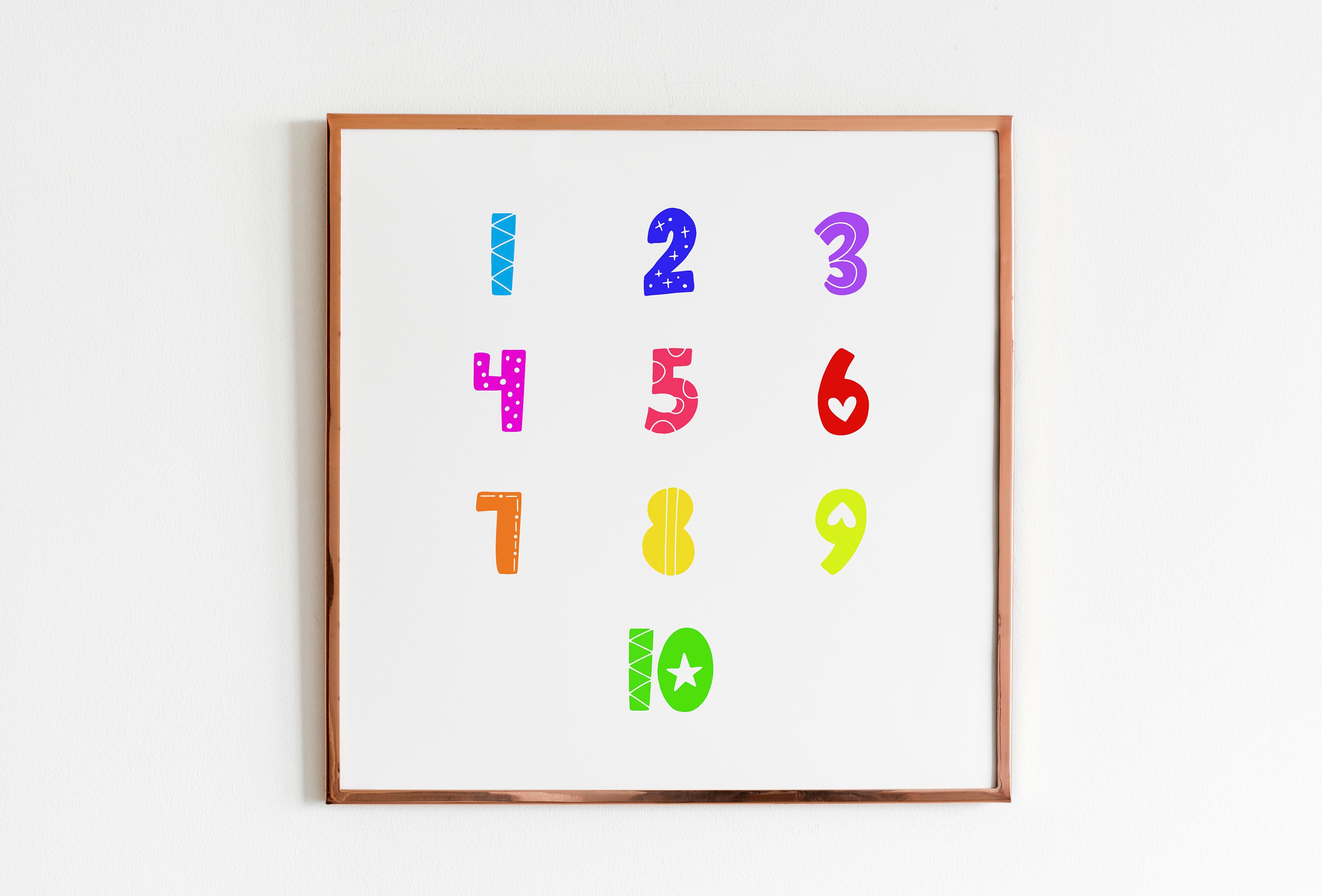 Rainbow Numbers Printable for Kids Visual Pictures for | Etsy
