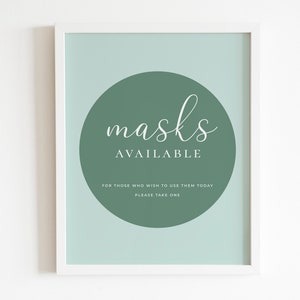 Masks Available Printable Sign, Sanitization and Social Distancing ...