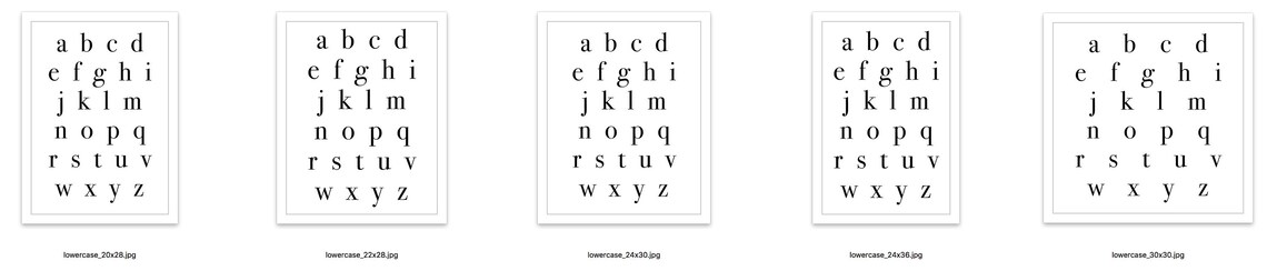 Printable Black and White Alphabet Print Typography Lowercase - Etsy