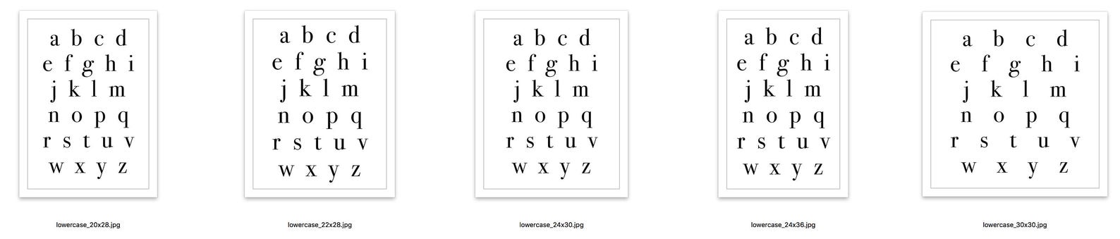 Printable Black and White Alphabet Print Typography Lowercase - Etsy
