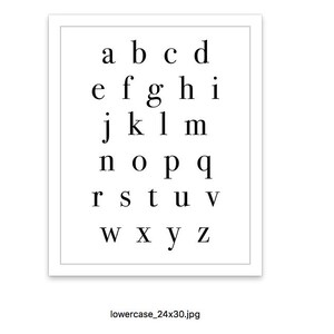 Printable Black and White Alphabet Print Typography Lowercase Alphabet ...