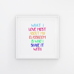 Printable Teacher Poster Classroom Wall Decor Teacher Quote What I Love ...