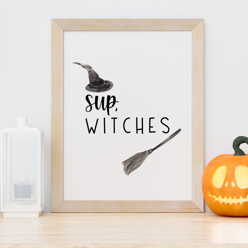 Sup Witches Minimalist Halloween Printable Wall Art Large | Etsy