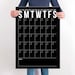 Black Printable Calendar Poster Large Calendar DIY Write-on Modern ...