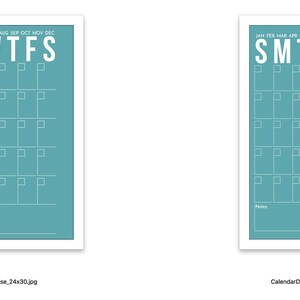 Printable Calendar Poster for Office or Classroom Dark Turquoise and ...