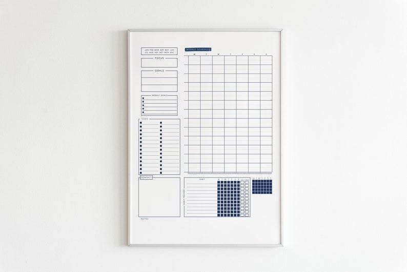 NAVY 2026 Command Center, LARGE Dry Erase Wall Calendar, Weekly ...