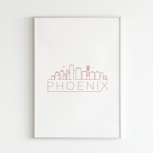 Phoenix Skyline Printable Poster Wall Art, Phoenix Minimalist Digital ...