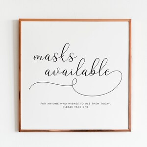 Masks Available Printable Sign, Sanitization and Social Distancing ...