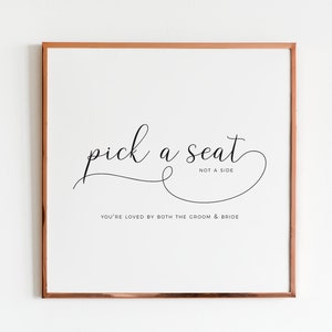 Pick a Seat Not A Side Horizontal Poster Printable, Digital Download ...