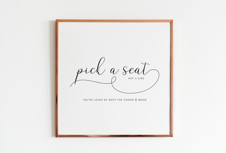 Pick a Seat Not A Side Horizontal Poster Printable Digital - Etsy