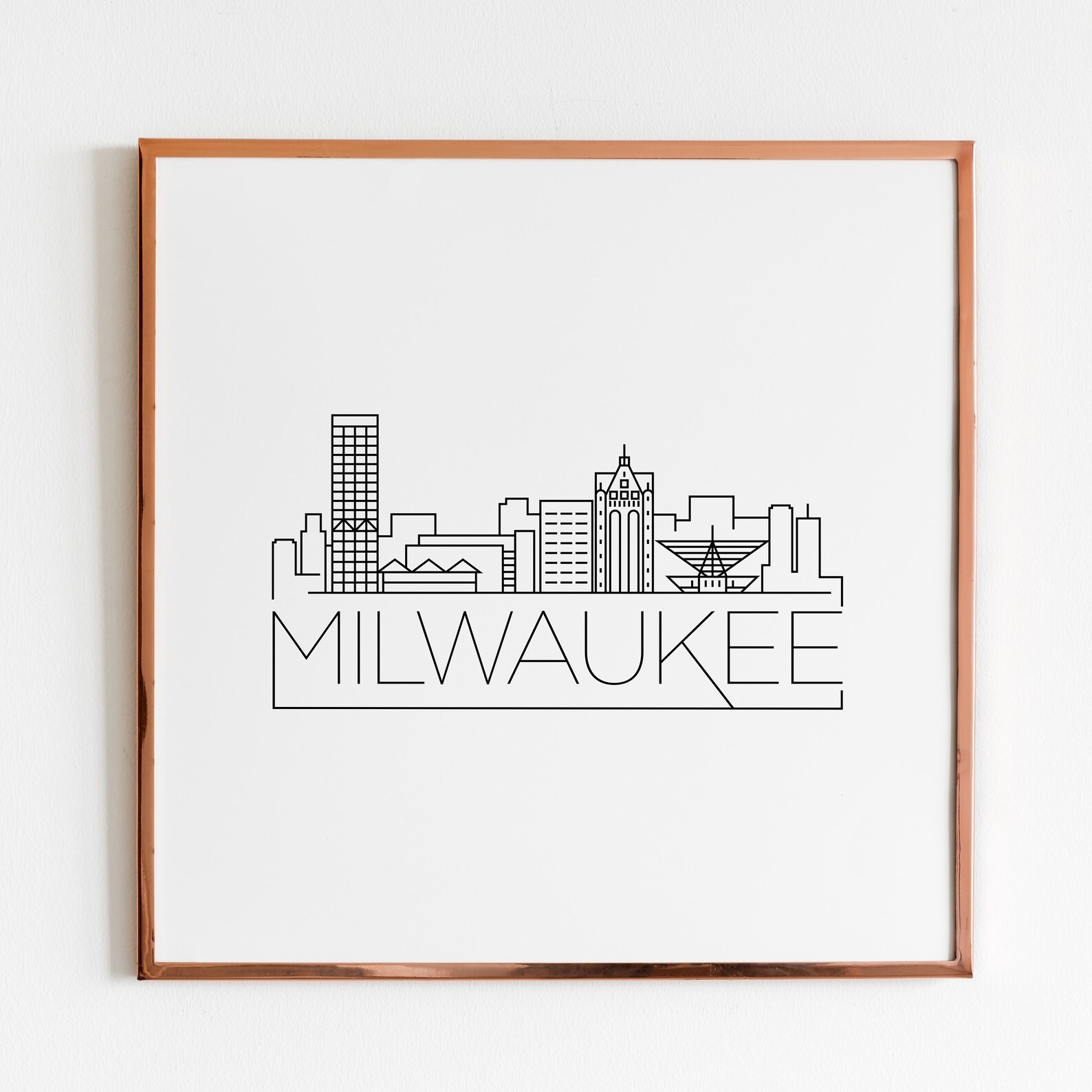 Milwaukee Skyline Poster Milwaukee City Scape Wall Art | Etsy