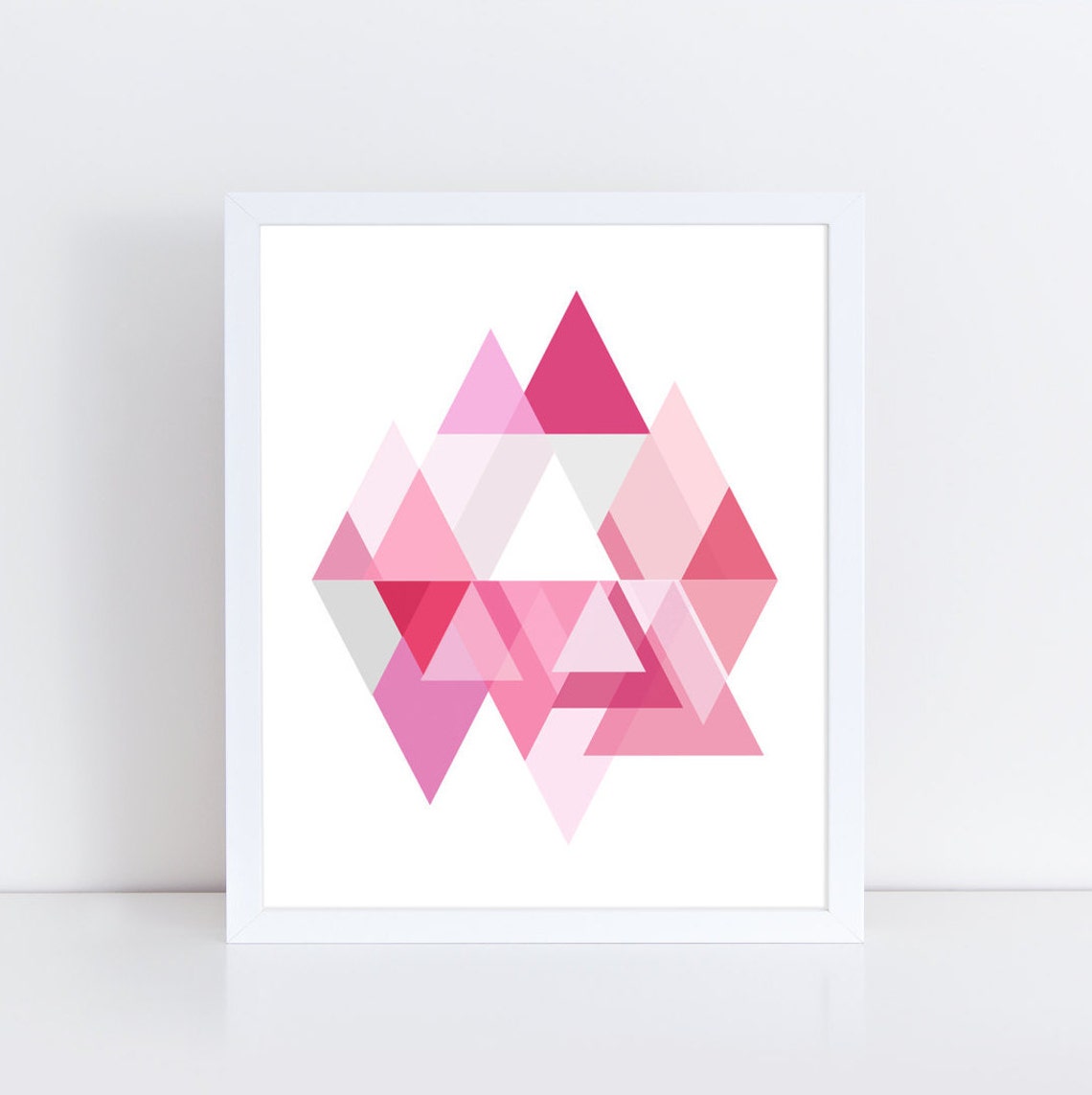 PRINTABLE Abstract Art Pink Triangles Baby Girl Modern Nursery | Etsy