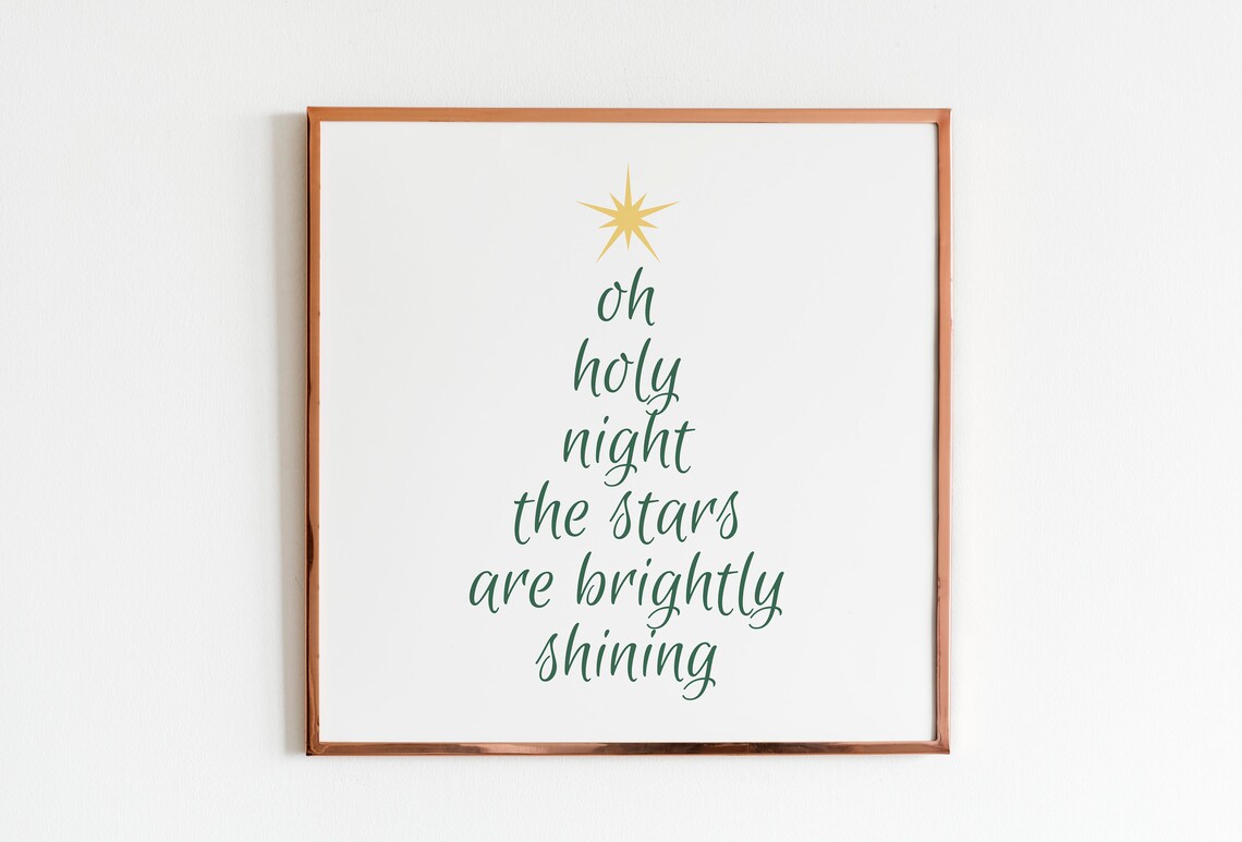 Oh Holy Night PRINTABLE Christmas Poster Wall Art Decoration | Etsy