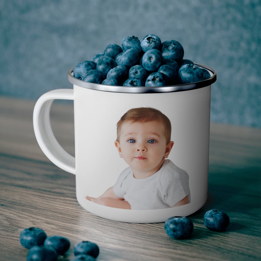 Personalized Enamel Campfire Mug: Custom Photo, Text & Logo - Etsy