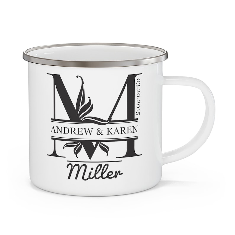 Personalized Enamel Campfire Mug: Custom Photo, Text & Logo - Etsy