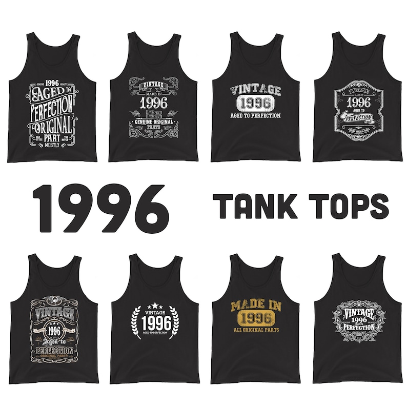 1996 Birthday Gift Vintage Born in 1996 27th Birthday Tank - Etsy