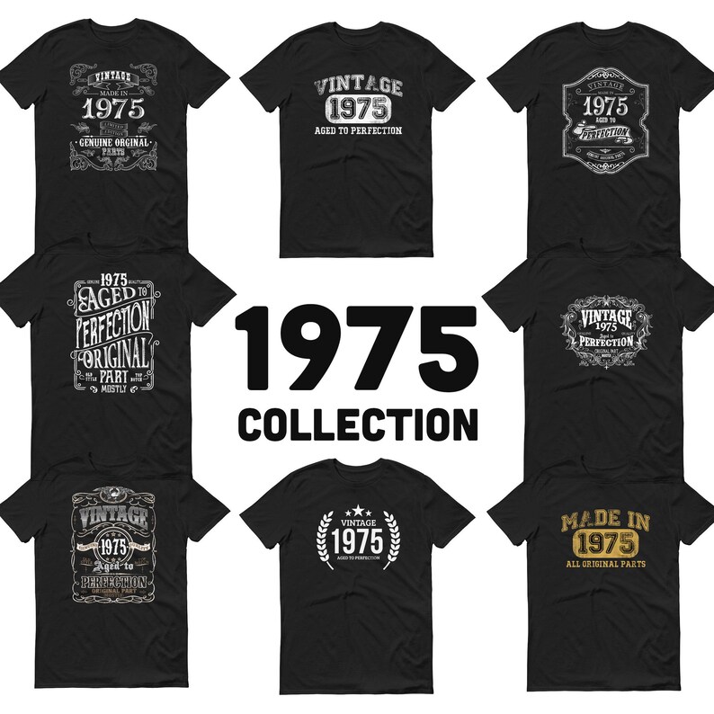 1975 Birthday Gift Vintage Born in 1975 t-shirt 46th | Etsy