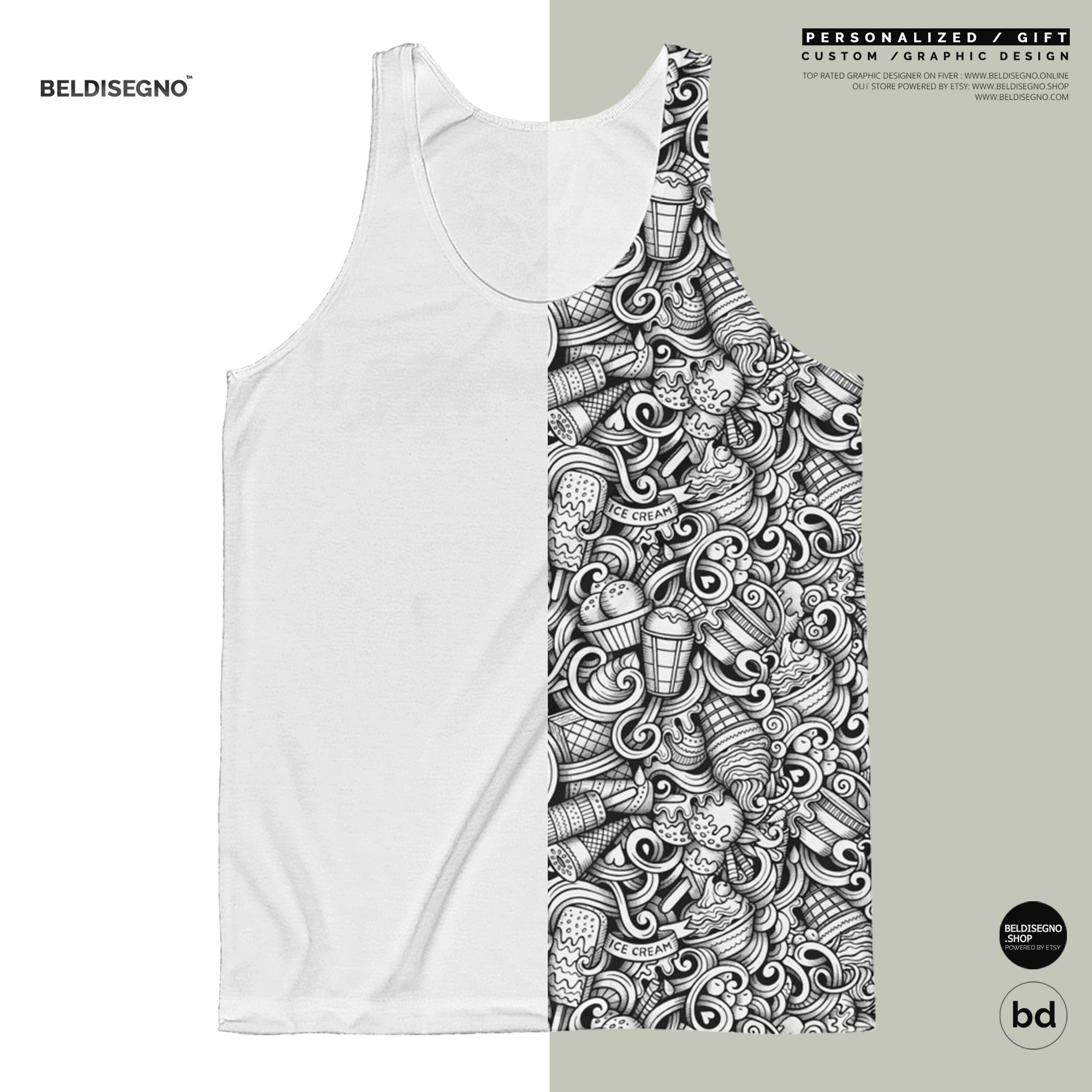 Personalized Tank Top - Unisex Classic Fit Tank Top All-over - Custom ...