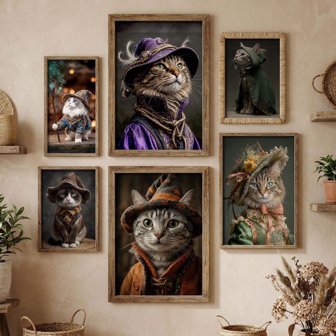 Custom Cat Portrait From Photo Matte Vertical Poster | Personalized Pet ...