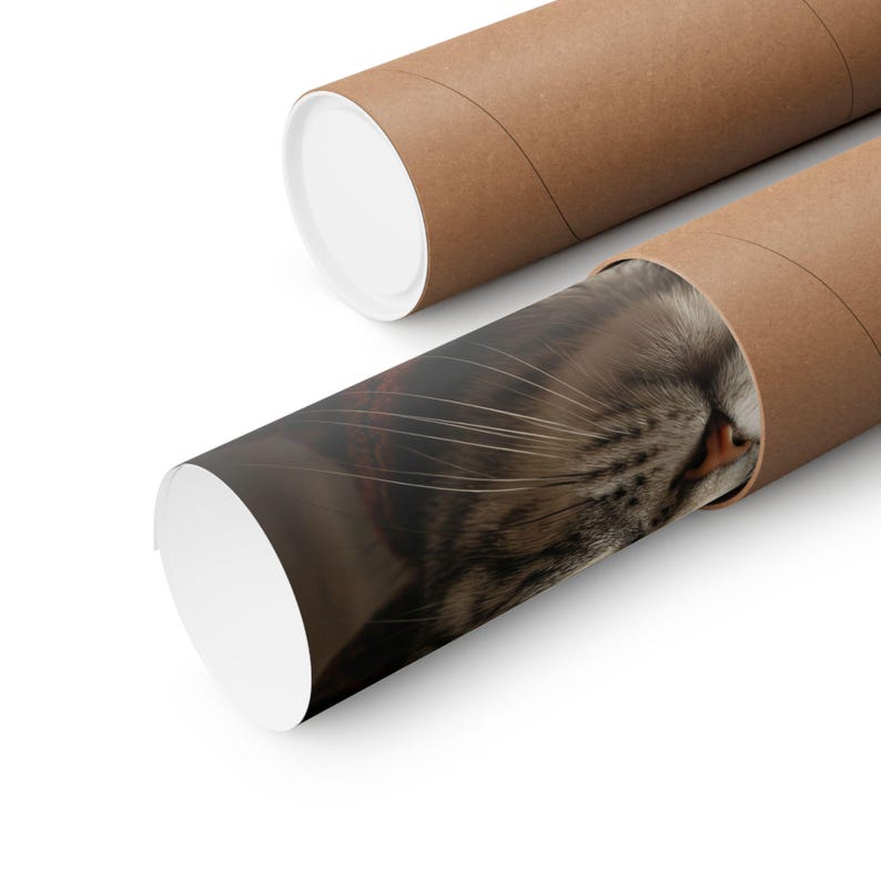 Custom Cat Portrait From Photo Matte Vertical Poster | Personalized Pet ...