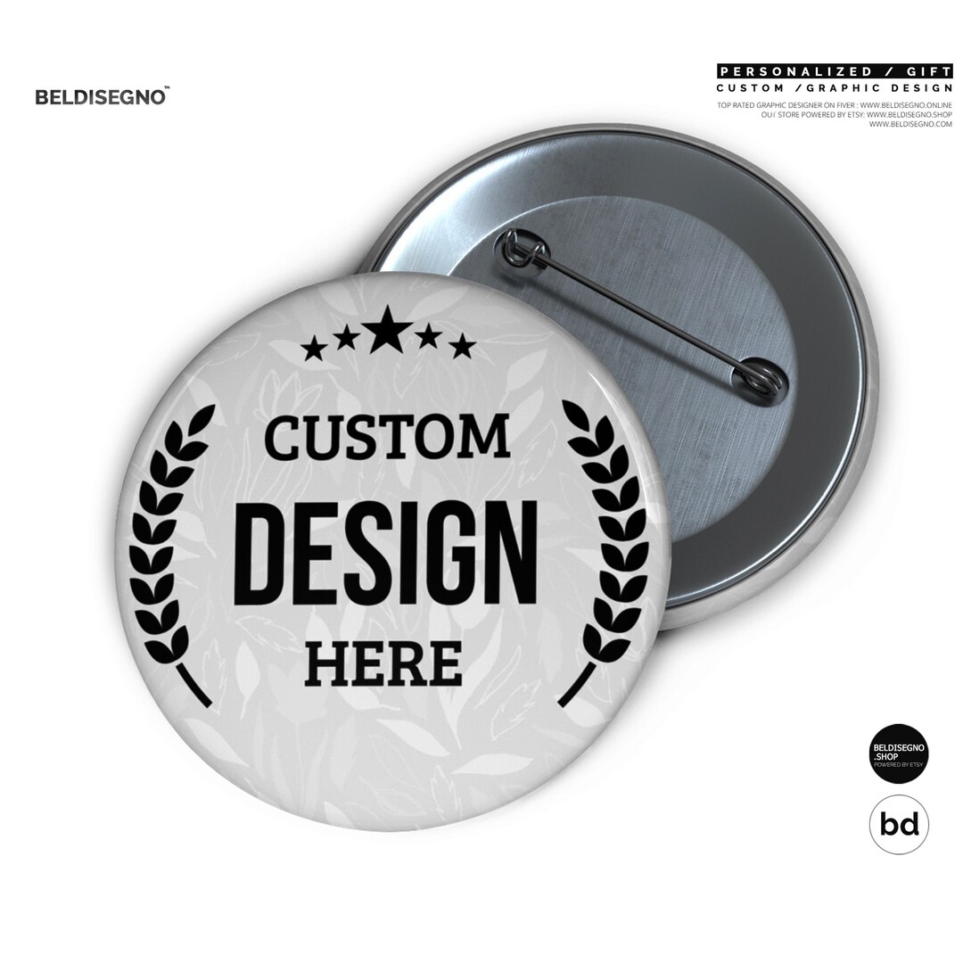 Custom Pin Buttons, Personalized Lapel Pin With Picture Name Flag for ...