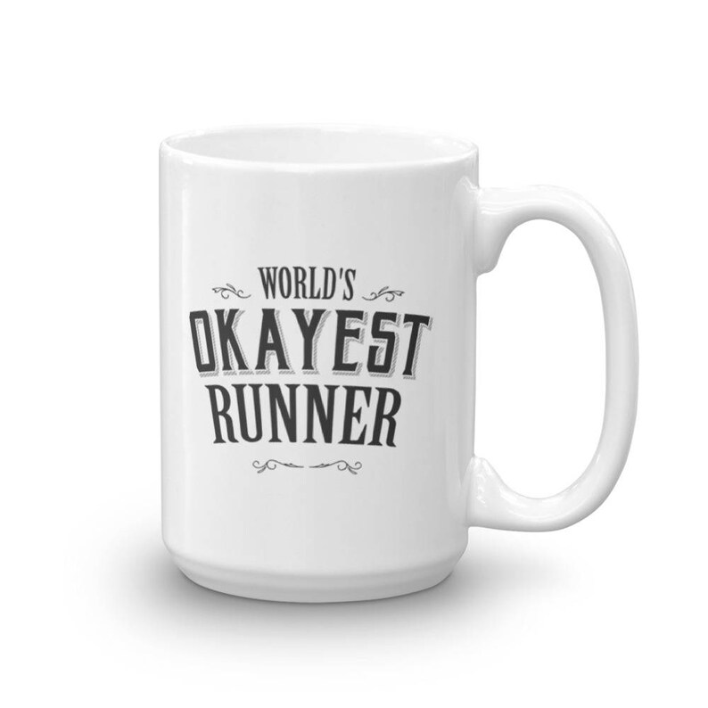 Marathon Runner Gift World's Okayest Runner Coffee Mug | Etsy