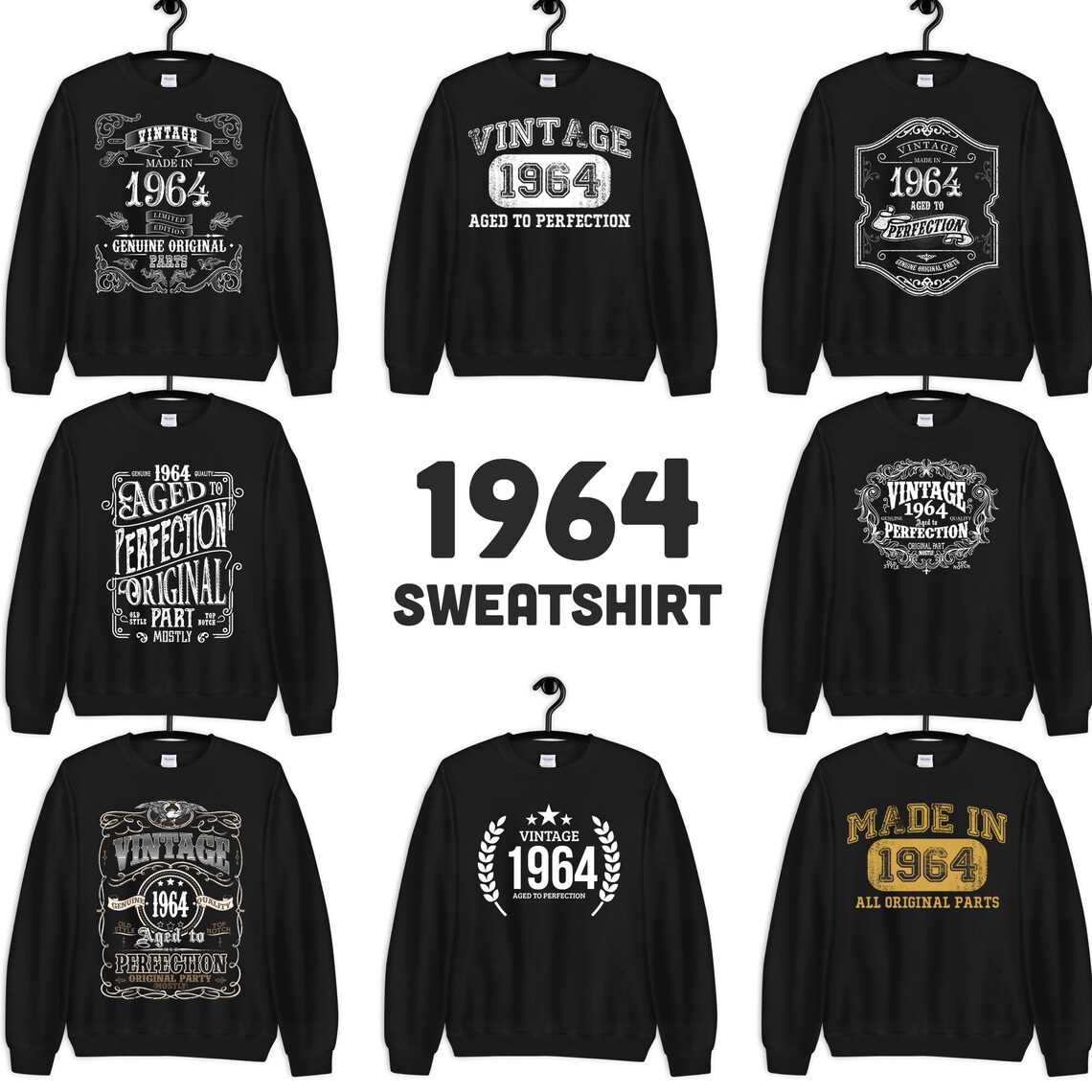 1964 Birthday Gift Vintage Born in 1964 Sweatshirts for Women - Etsy