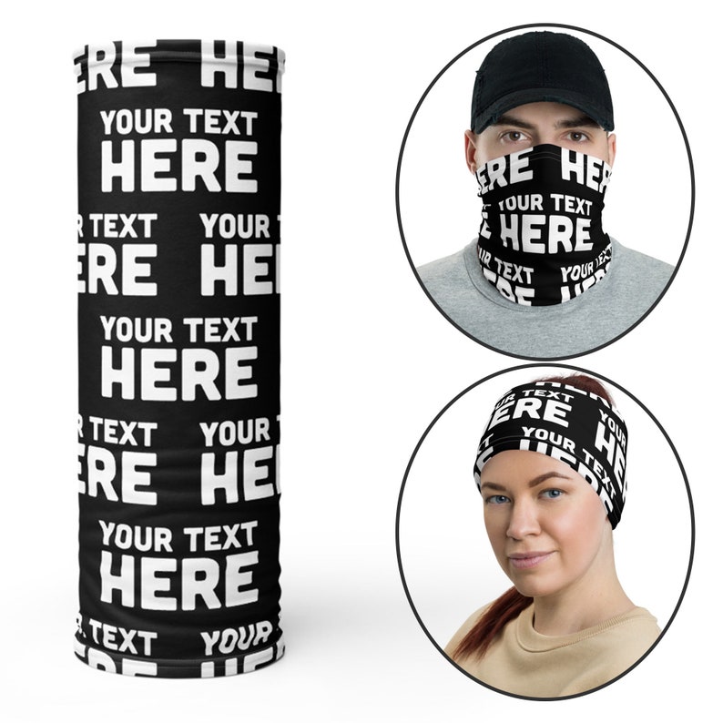 Custom Solid Color Neck Gaiter Face Covering Mask With Logo - Etsy