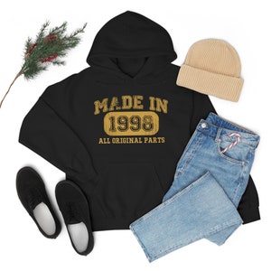 1998 Birthday Gift Vintage Born in 1998 25th Birthday Hooded - Etsy