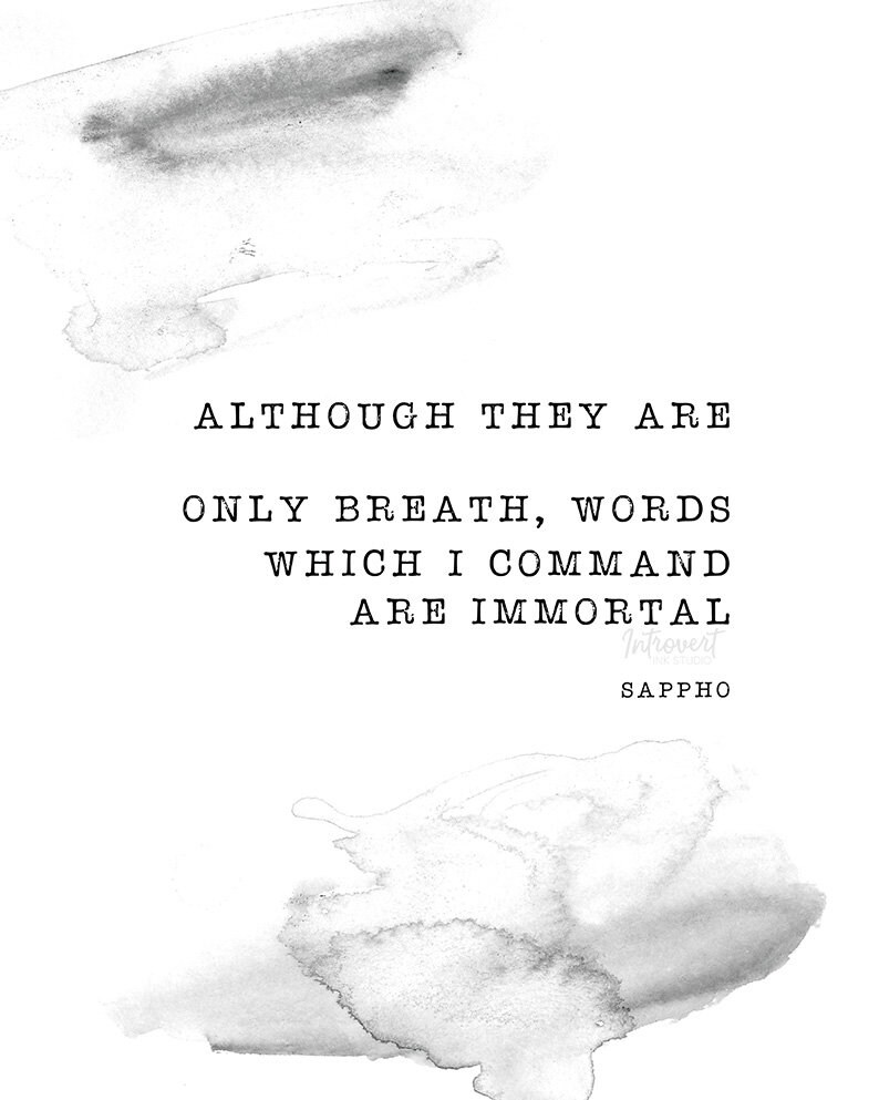 Sappho Love Poem Print, Romantic Poetry Print, Literary Writer Gifts ...
