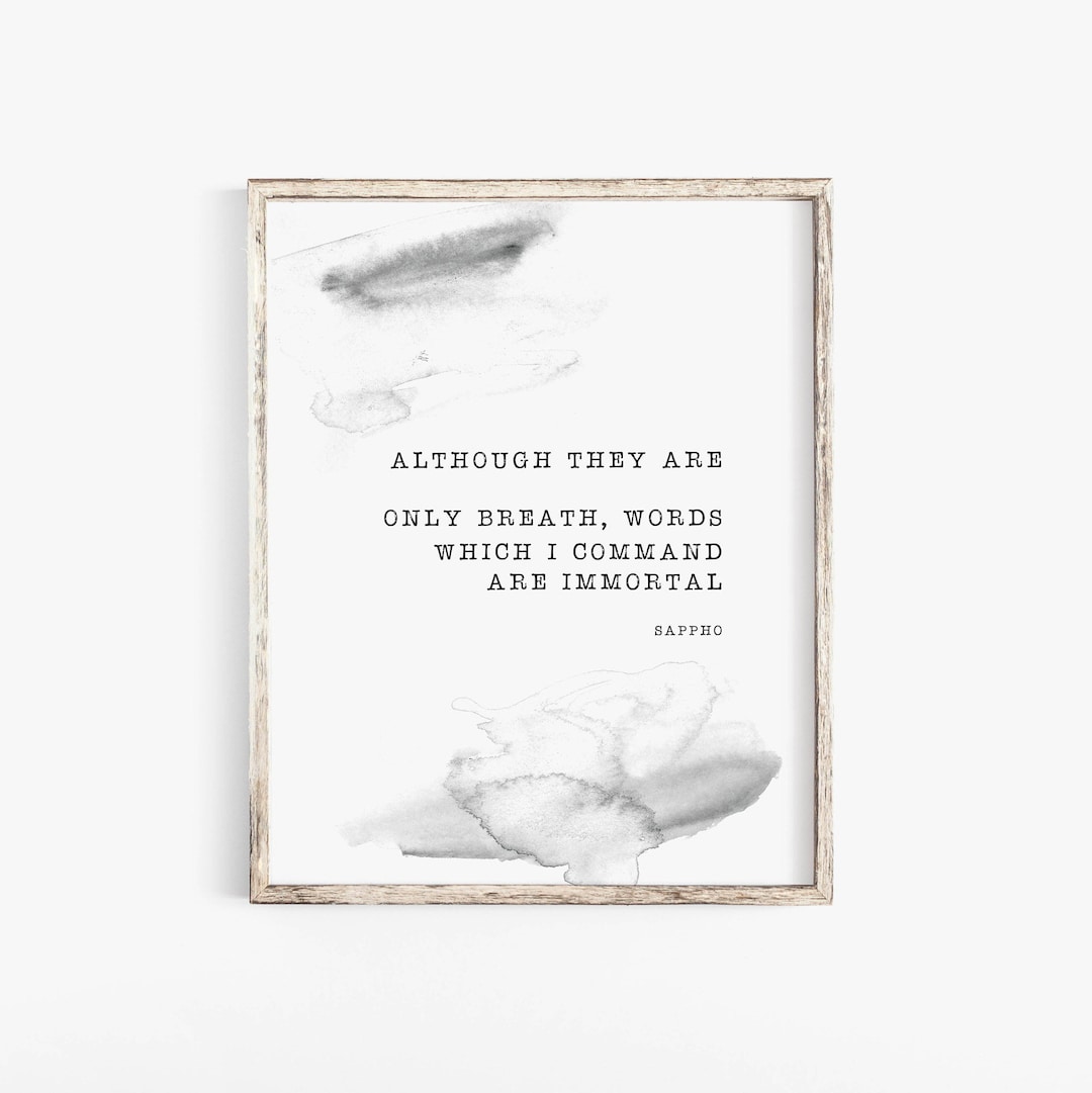 Sappho Love Poem Print, Romantic Poetry Print, Literary Writer Gifts ...