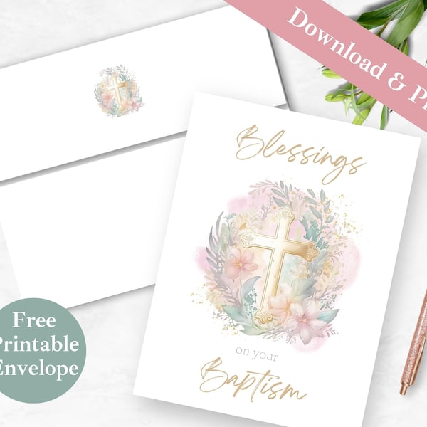 Baptism Greeting Card Girl - Etsy