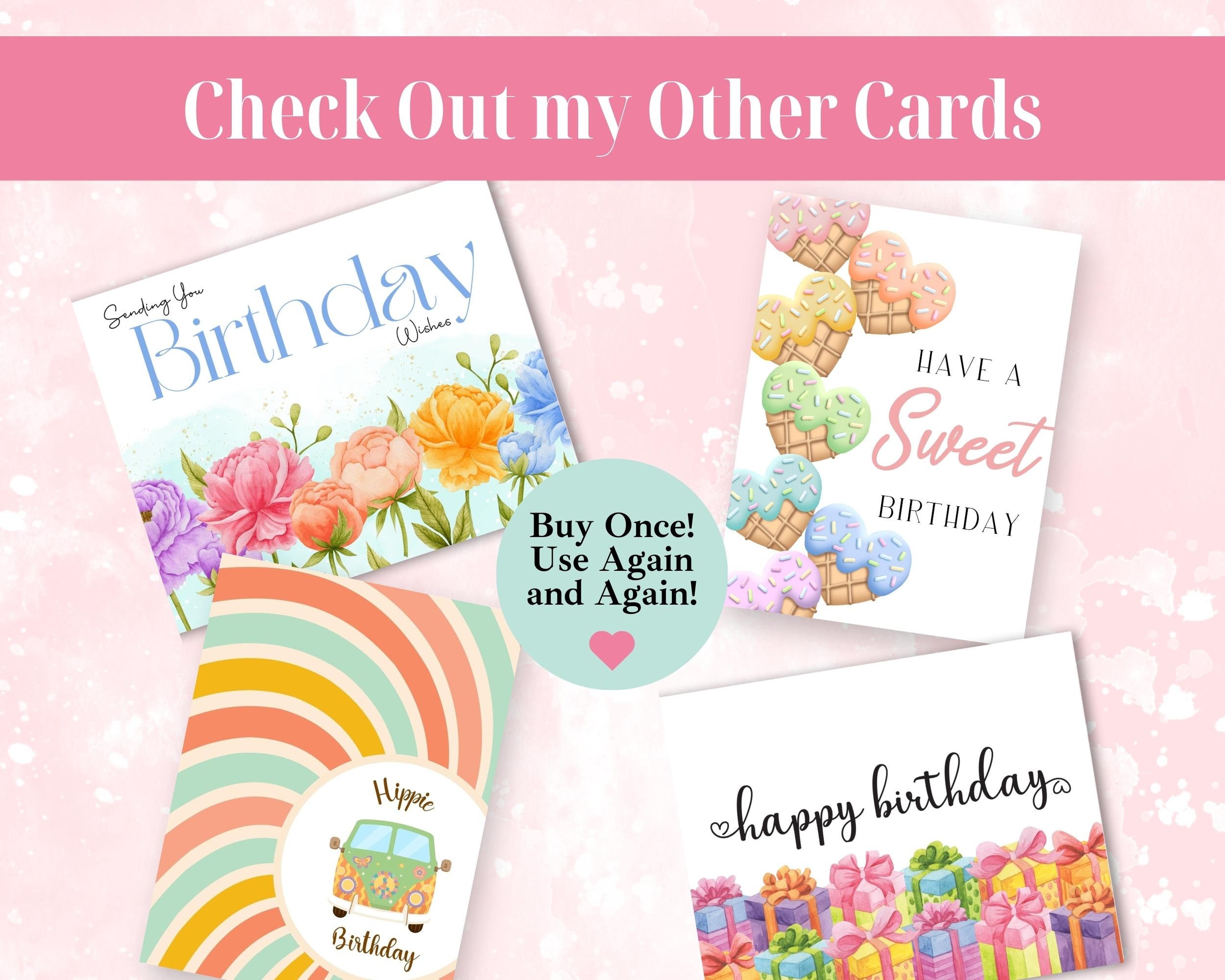 Happy Birthday Printable Greeting Card and Envelope Chocolate - Etsy