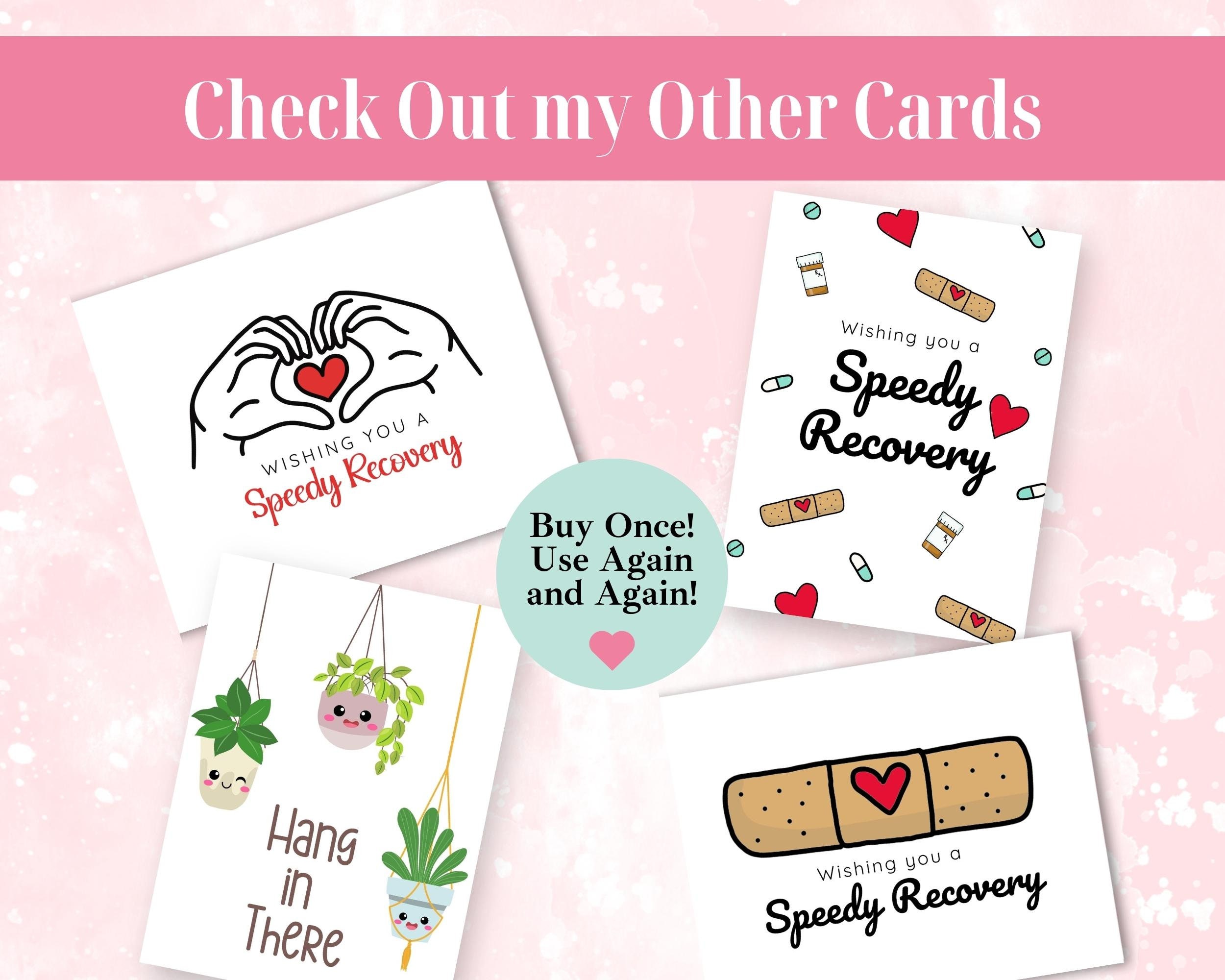 Printable Greeting Card Surgery Recovery and Envelope INSTANT DOWNLOAD ...