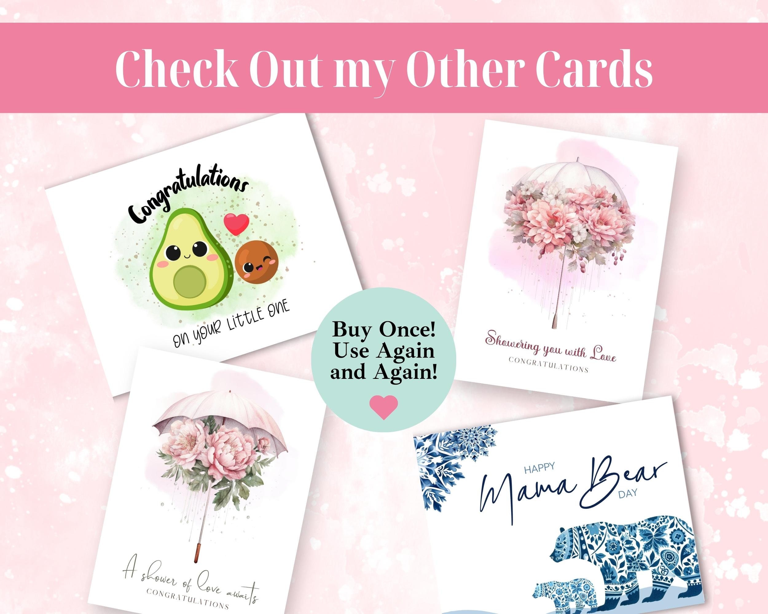 Printable Baby Shower Greeting Card With Envelope INSTANT - Etsy