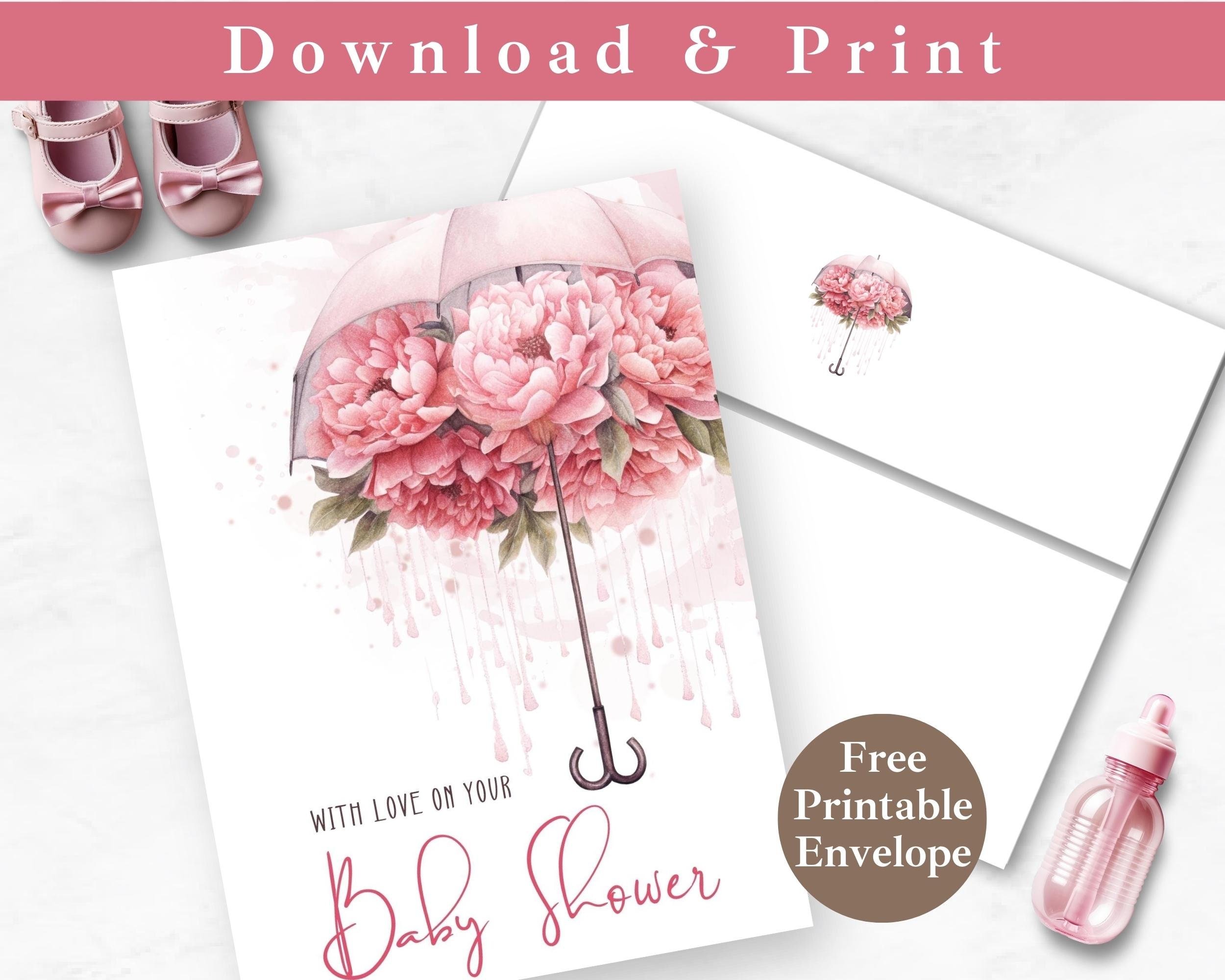 Printable Baby Shower Greeting Card With Envelope INSTANT - Etsy