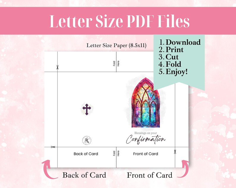 Printable Confirmation Greeting Card With Envelope INSTANT DOWNLOAD PDF ...