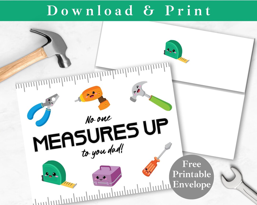 Father's Day Toolbox Card Printable With Envelope, INSTANT DOWNLOAD ...
