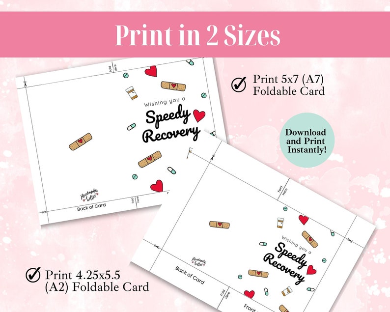 Printable Greeting Card Surgery Recovery and Envelope | INSTANT ...