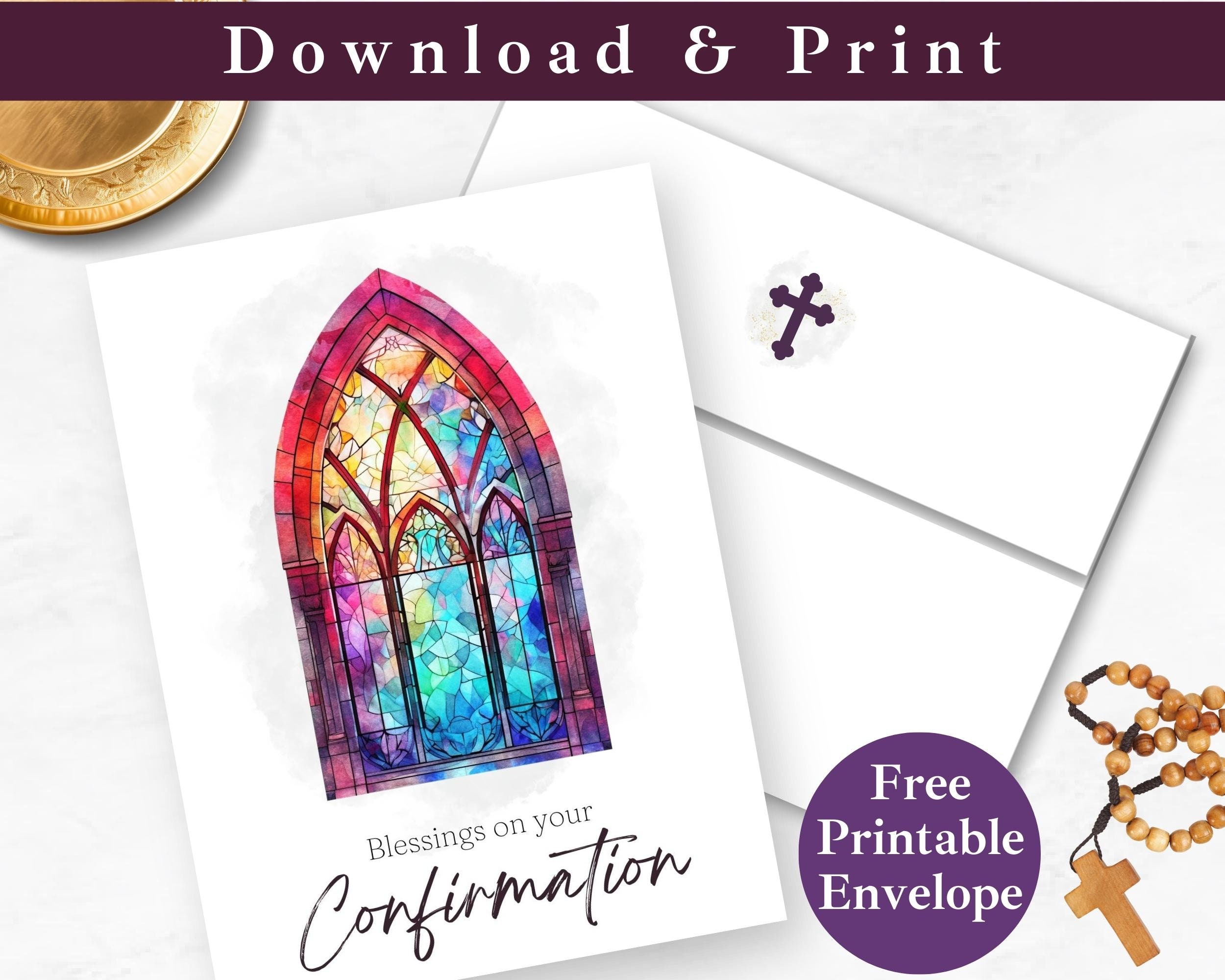 Printable Confirmation Greeting Card With Envelope INSTANT DOWNLOAD PDF ...