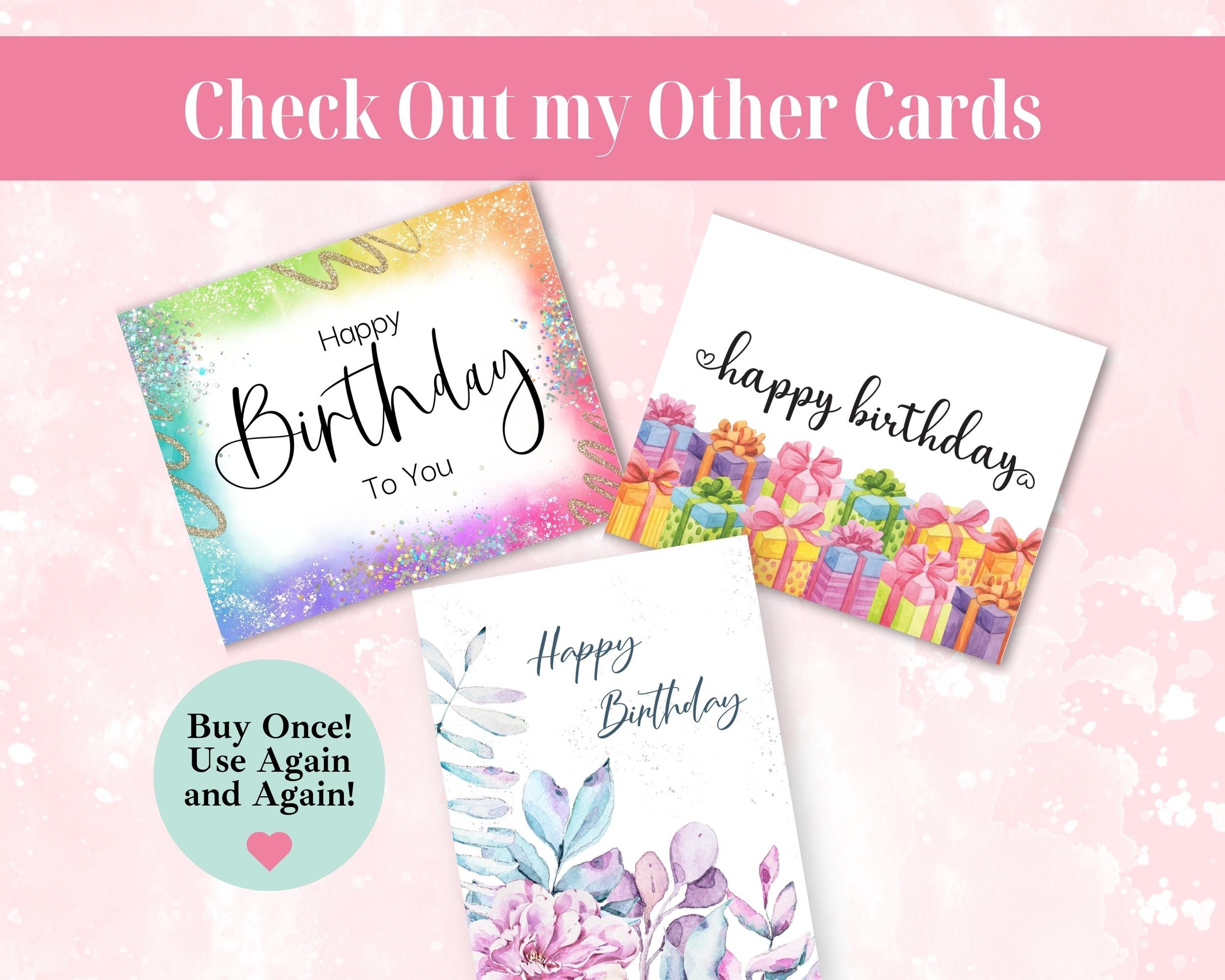Rainbow Sprinkles Happy Birthday Printable Greeting Card and - Etsy