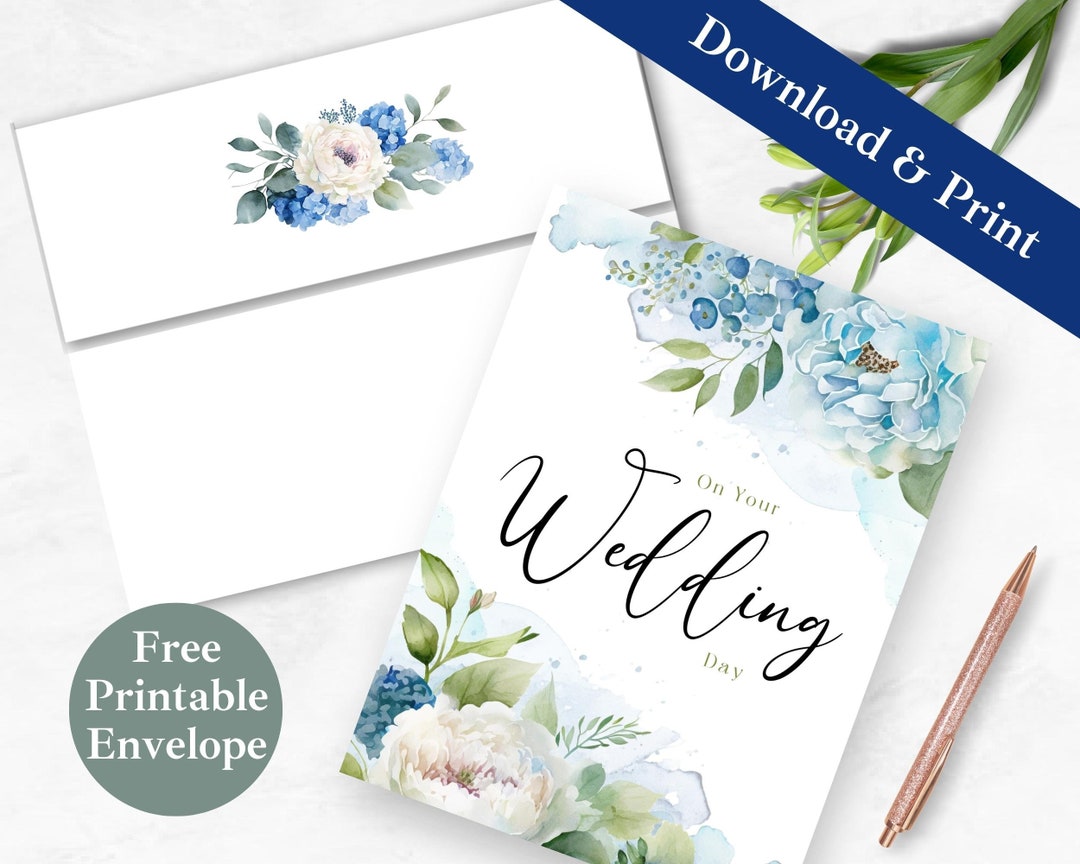 Congratulations Wedding Printable Greeting Card and Envelope | INSTANT ...