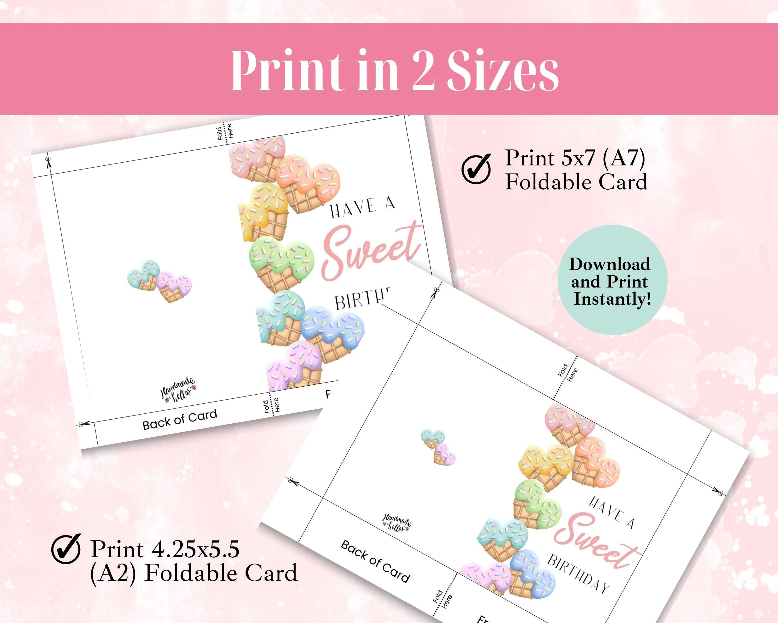 Rainbow Sprinkles Happy Birthday Printable Greeting Card and - Etsy