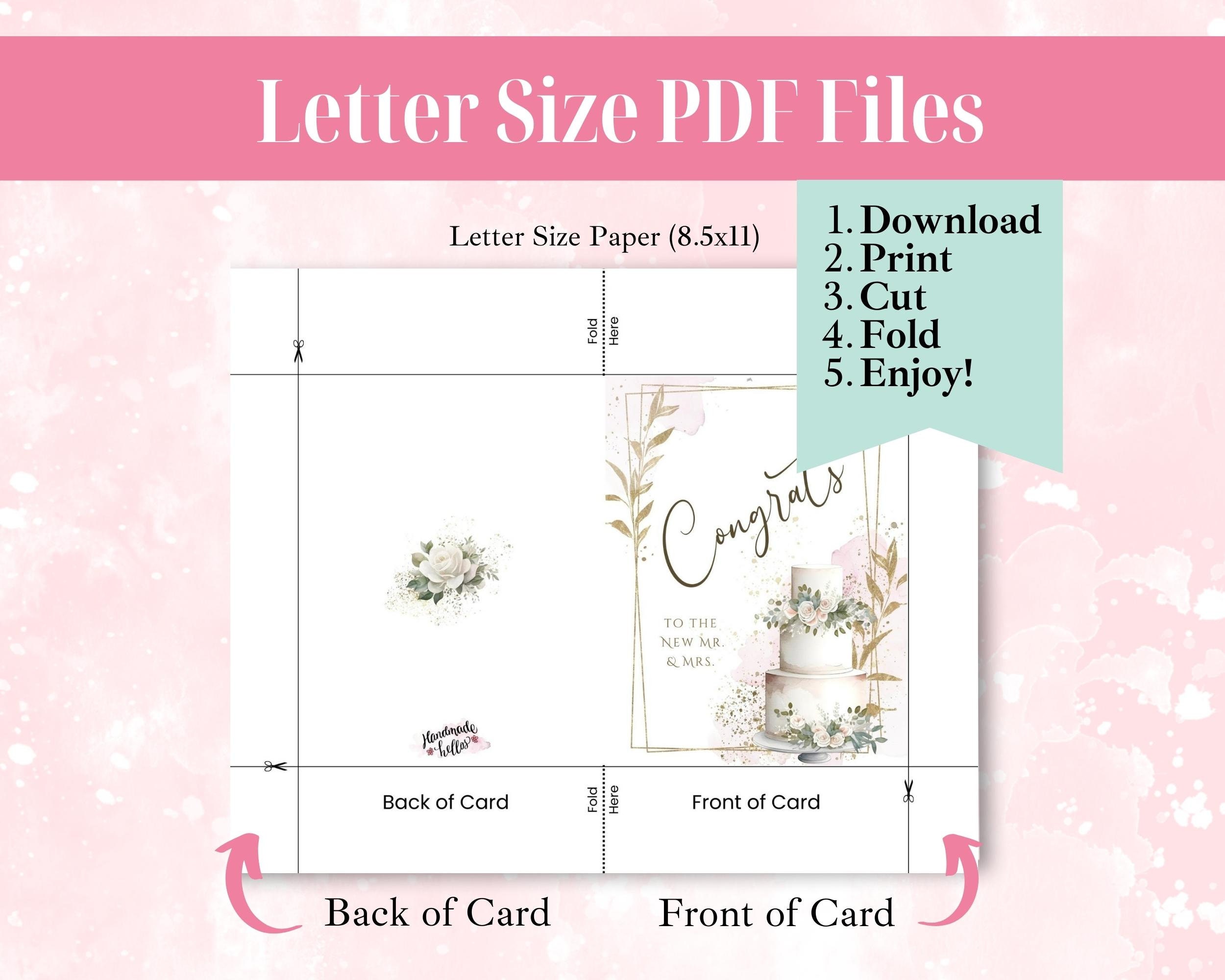Congratulations Wedding Printable Greeting Card and Envelope | INSTANT ...